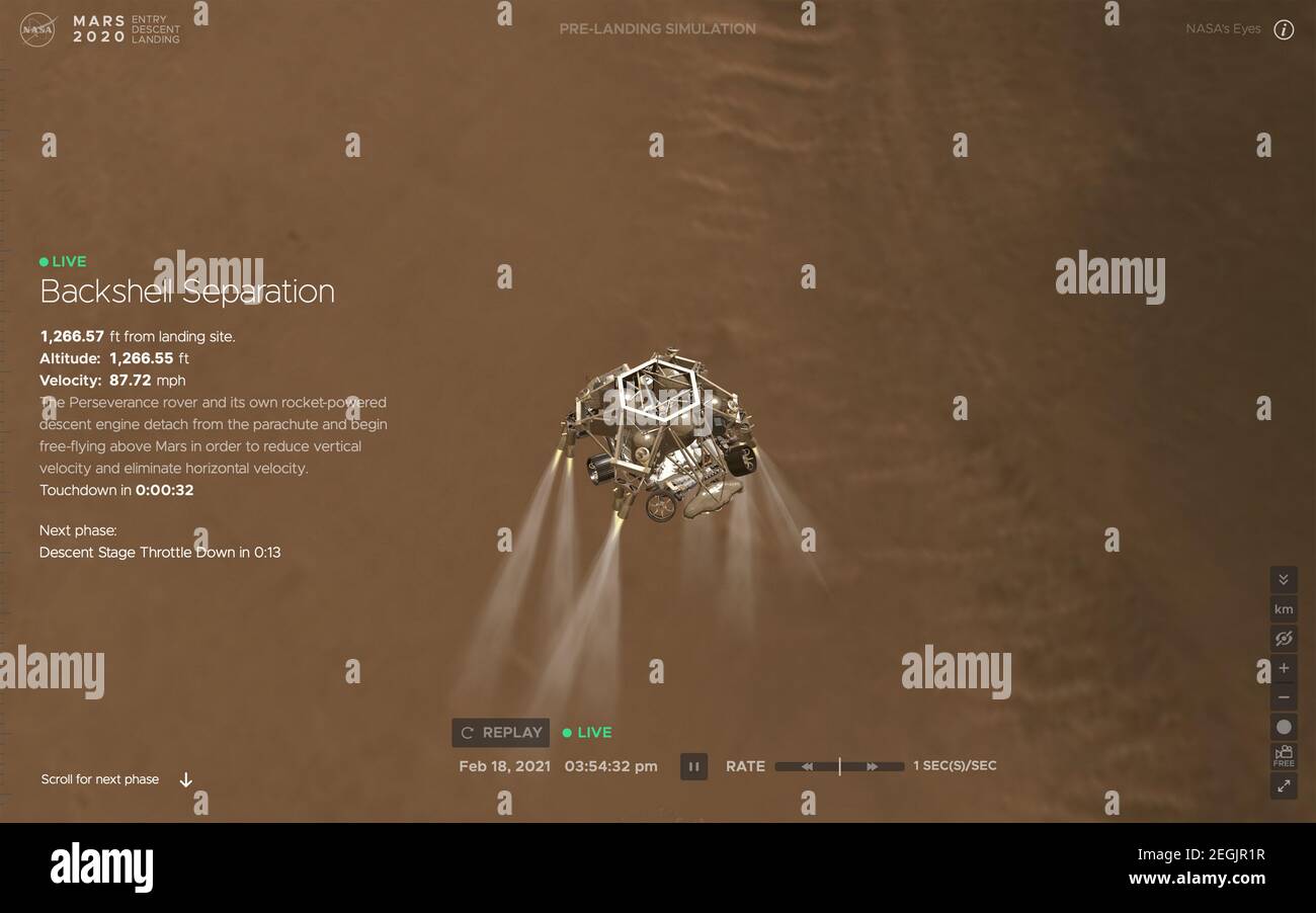 Pasadena, United States. 18th Feb, 2021. These computer simulations ...