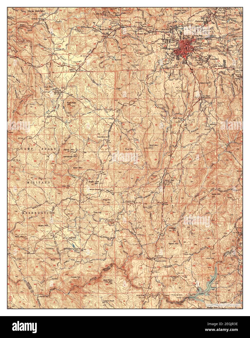 Grass Valley, California, map 1949, 1:62500, United States of America ...