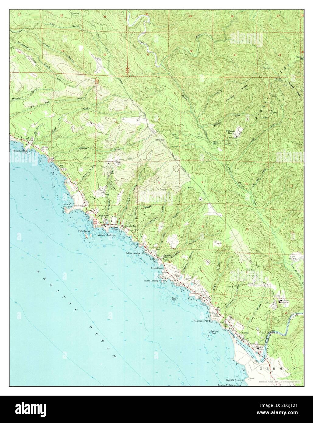 Gualala, California, map 1960, 1:24000, United States of America by ...