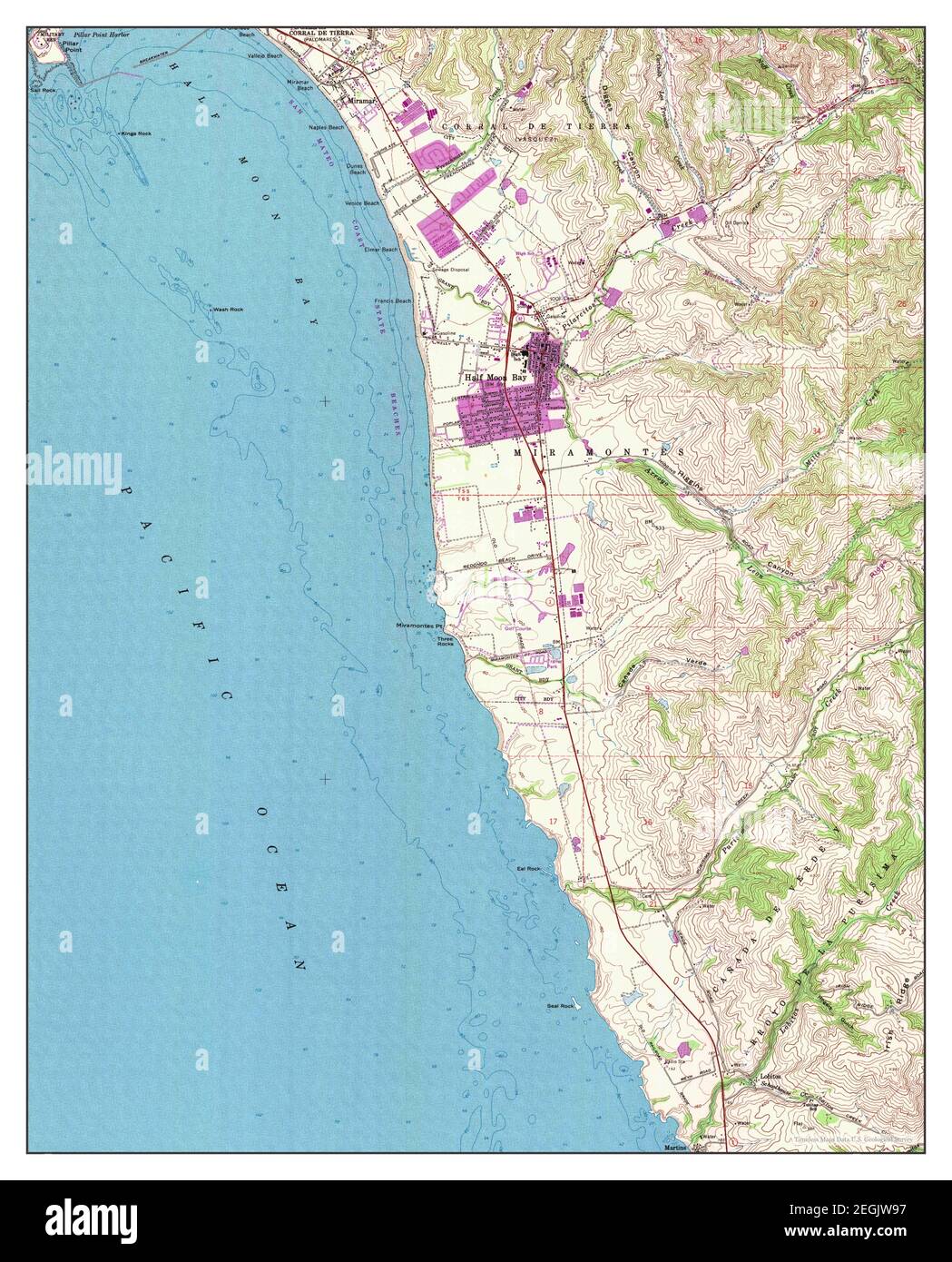 Half Moon Bay, California, map 1961, 1:24000, United States of America ...