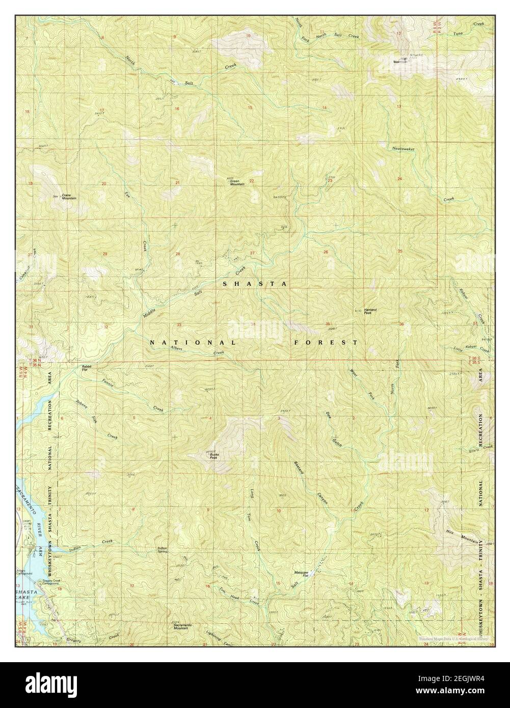 Hanland Peak, California, map 1990, 1:24000, United States of America ...