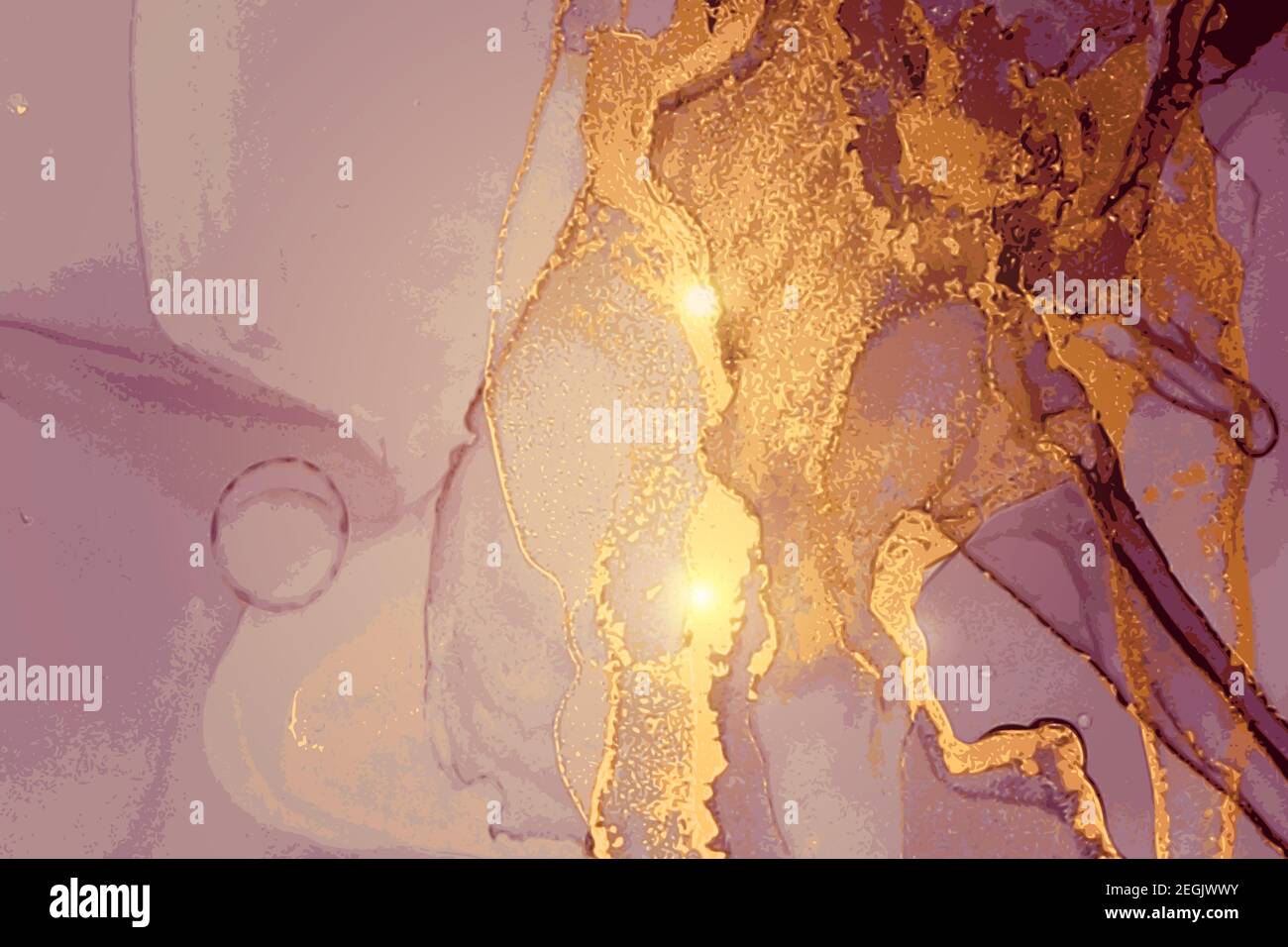 Violet and gold geode. Marble abstract pattern. Alcohol ink technique ...