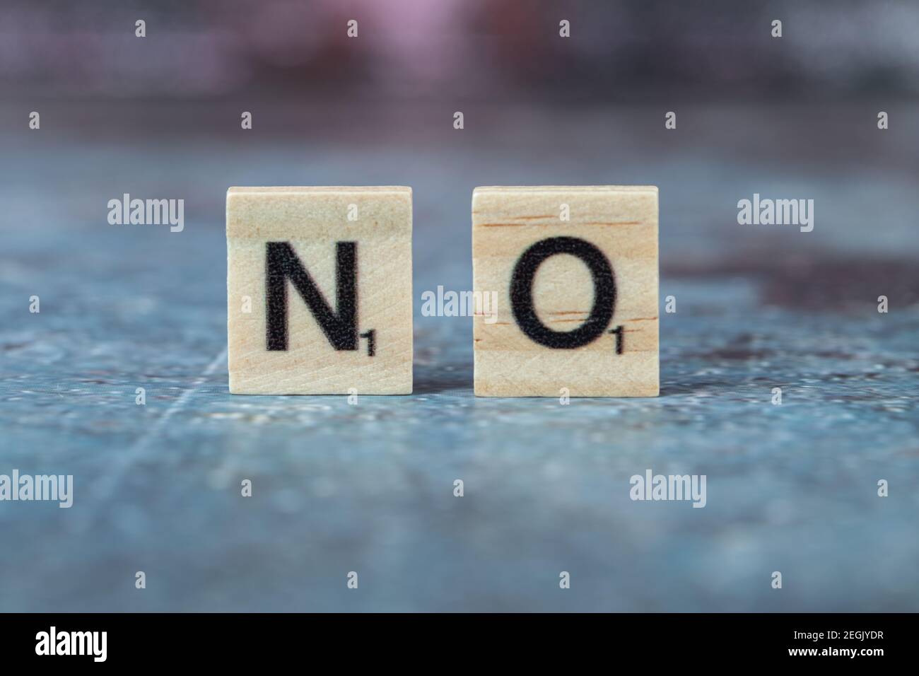 No symbolic writing with black letters on wooden dices in horizontal ...