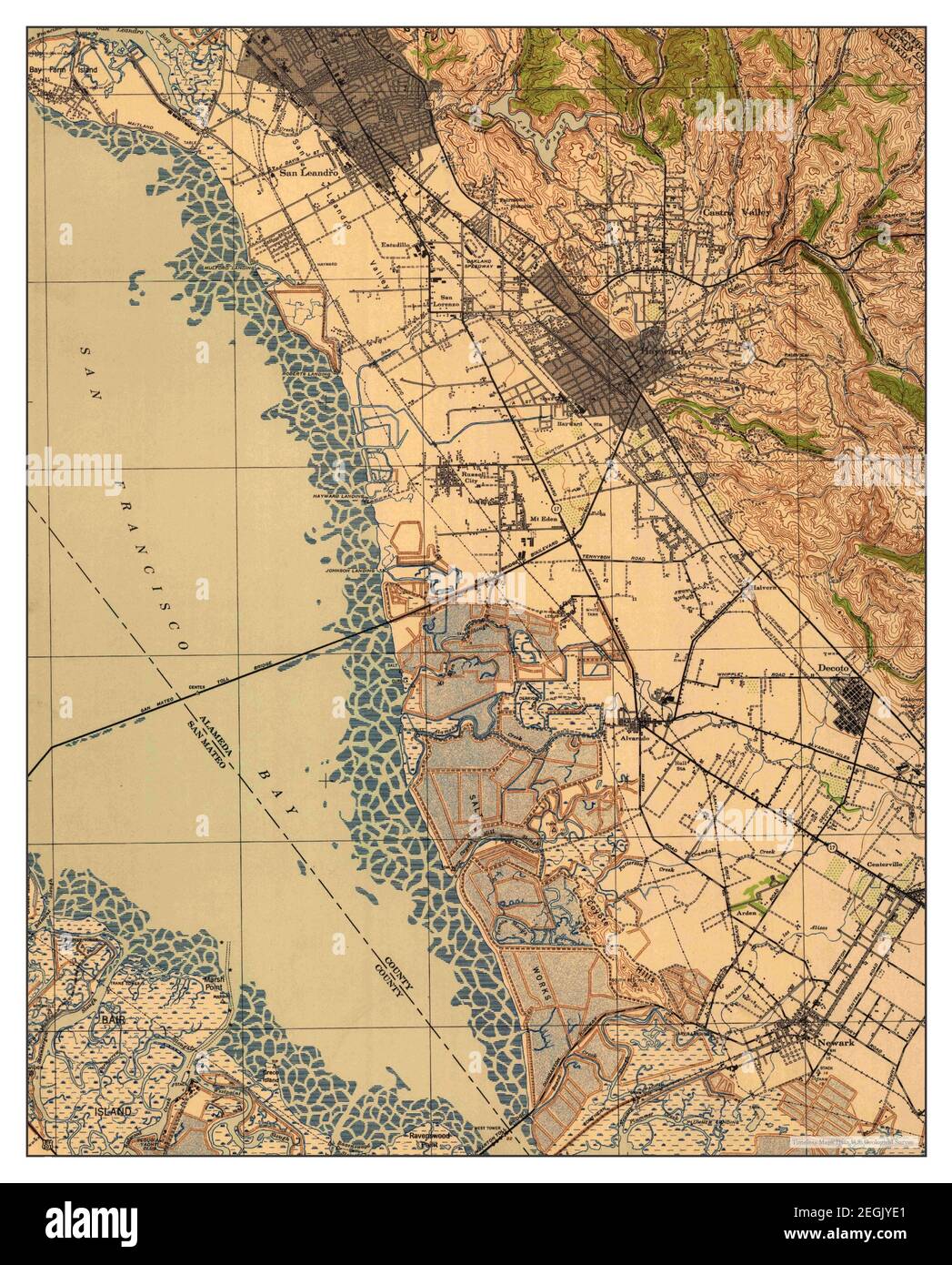 Hayward, California, map 1942, 1:62500, United States of America by ...