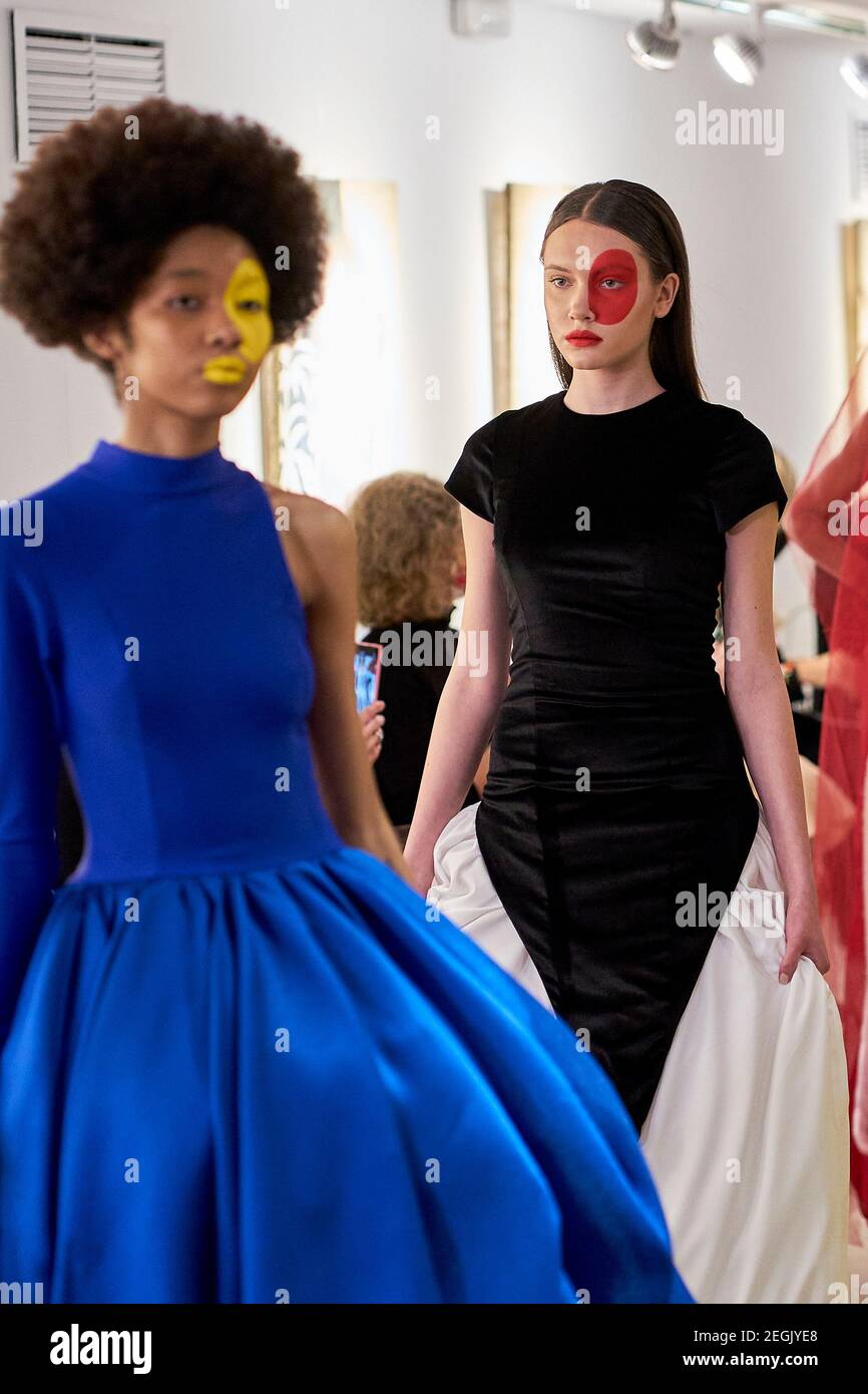 Madrid, Spain. 17 February, 2021: A model walks the runway during ...