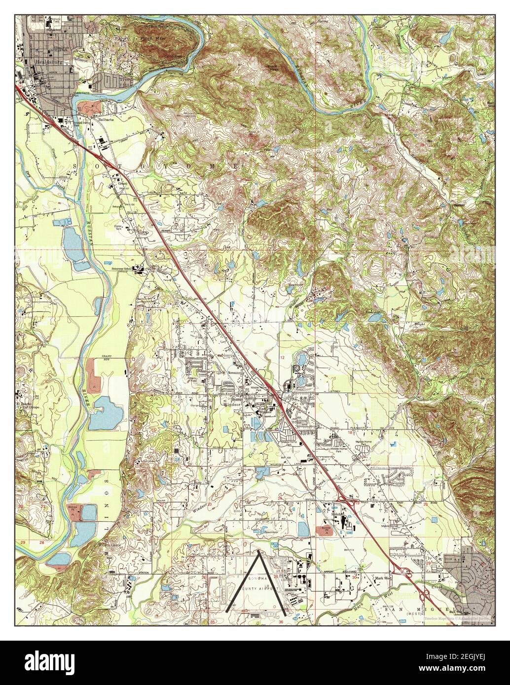 Healdsburg, California, map 1993, 1:24000, United States of America by ...