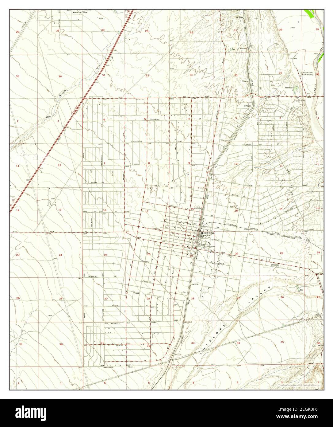 Hesperia, California, map 1956, 1:24000, United States of America by ...