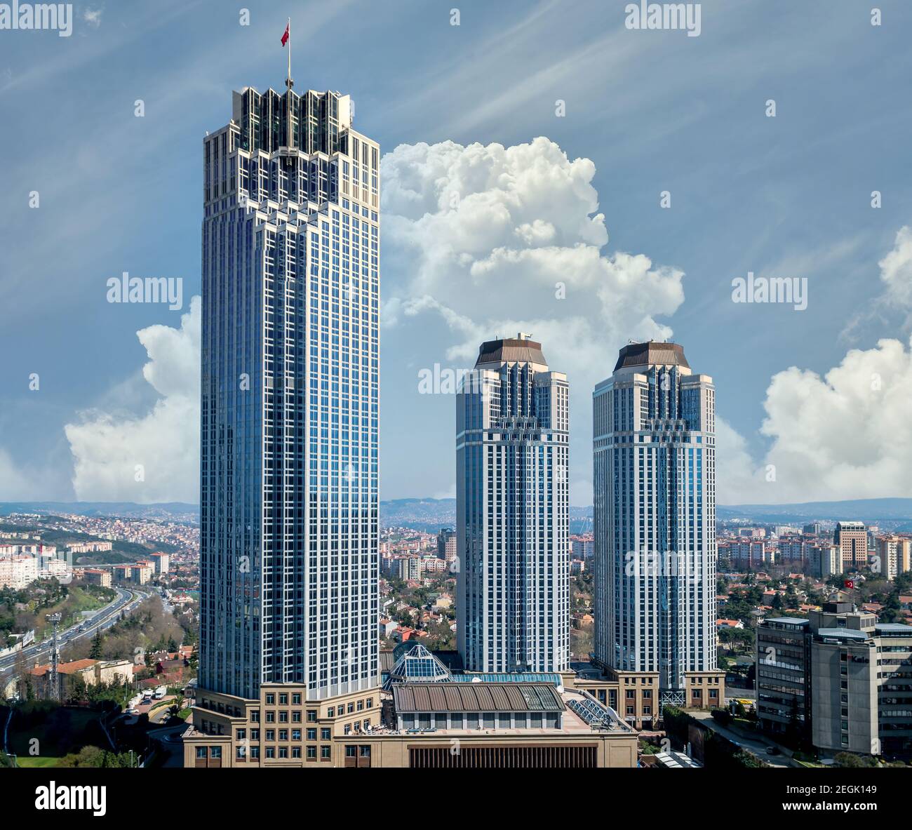 Istanbul Turkey - March 2017: Isbank headquarters at Levent Istanbul ...