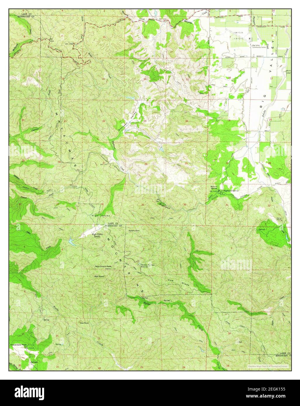 Highland Springs, California, map 1959, 1:24000, United States of ...