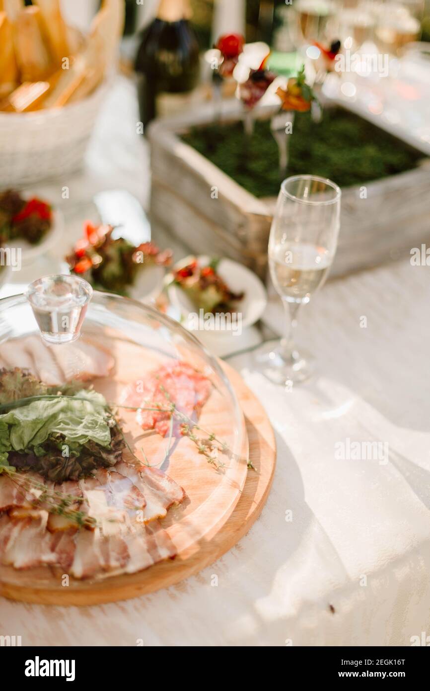 Party food table garden buffet hi-res stock photography and images - Alamy