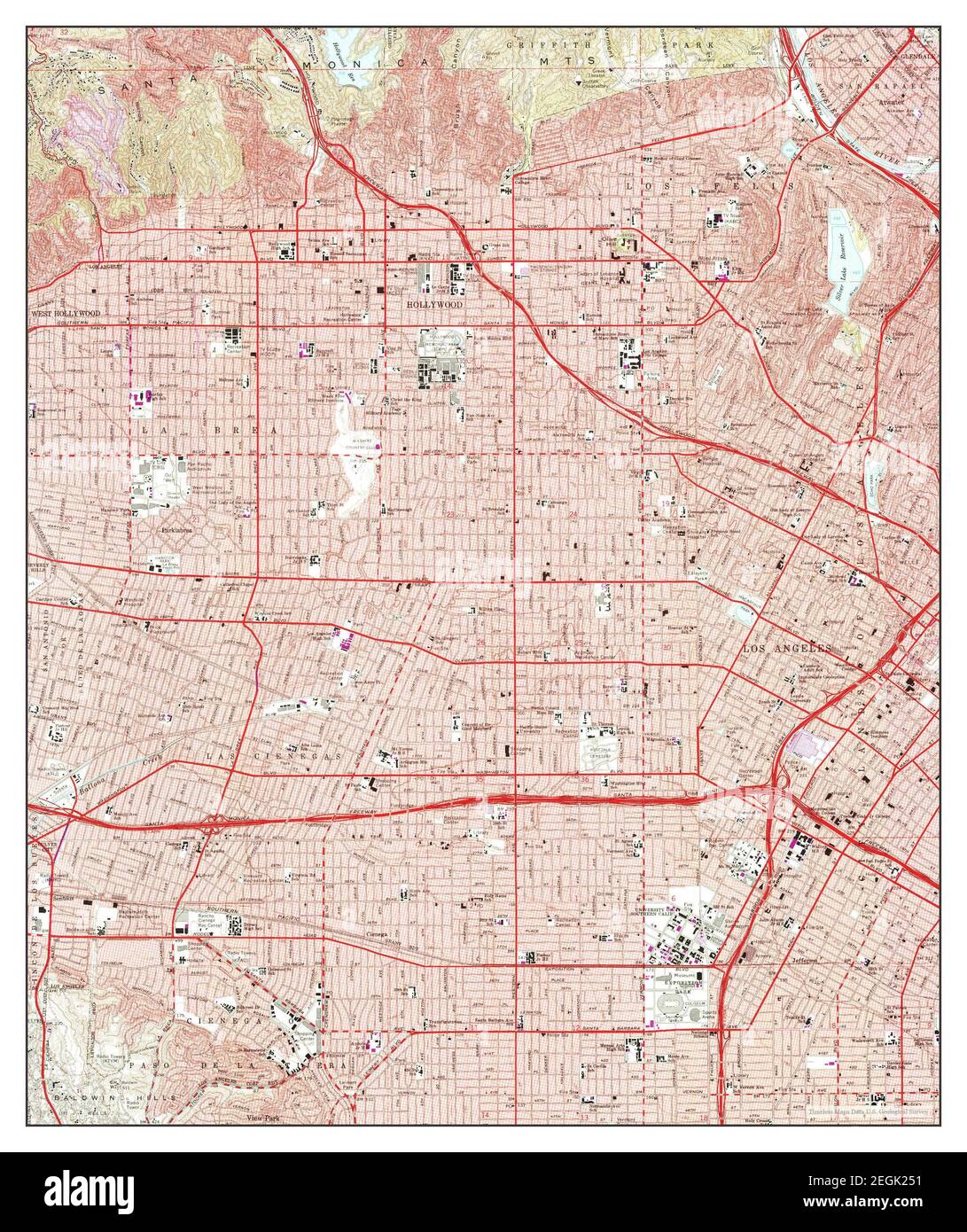Map Of West Hollywood California Hollywood Street Map Hi Res Stock