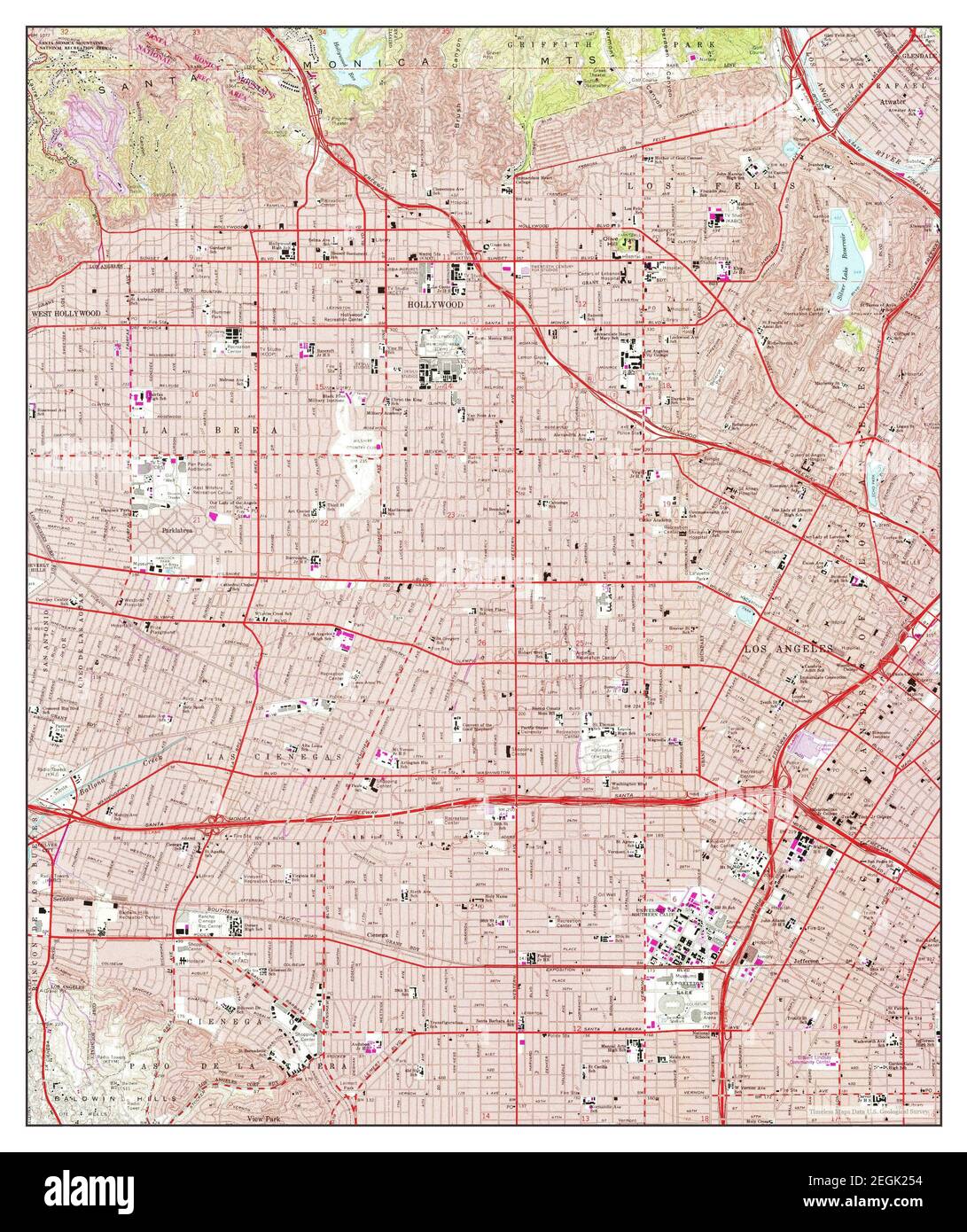 Hollywood california map Cut Out Stock Images & Pictures - Alamy
