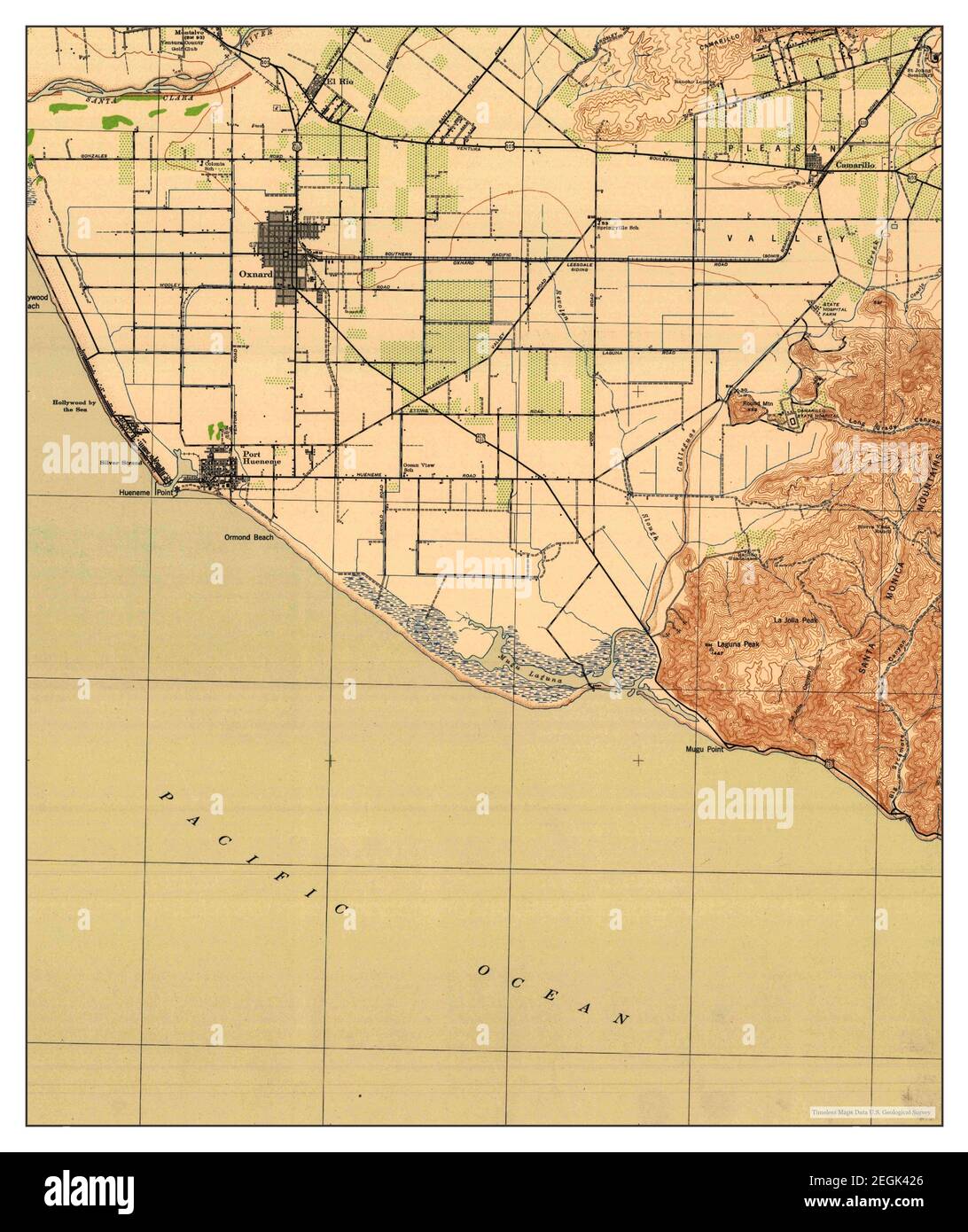 Hueneme, California, map 1943, 1:62500, United States of America by ...