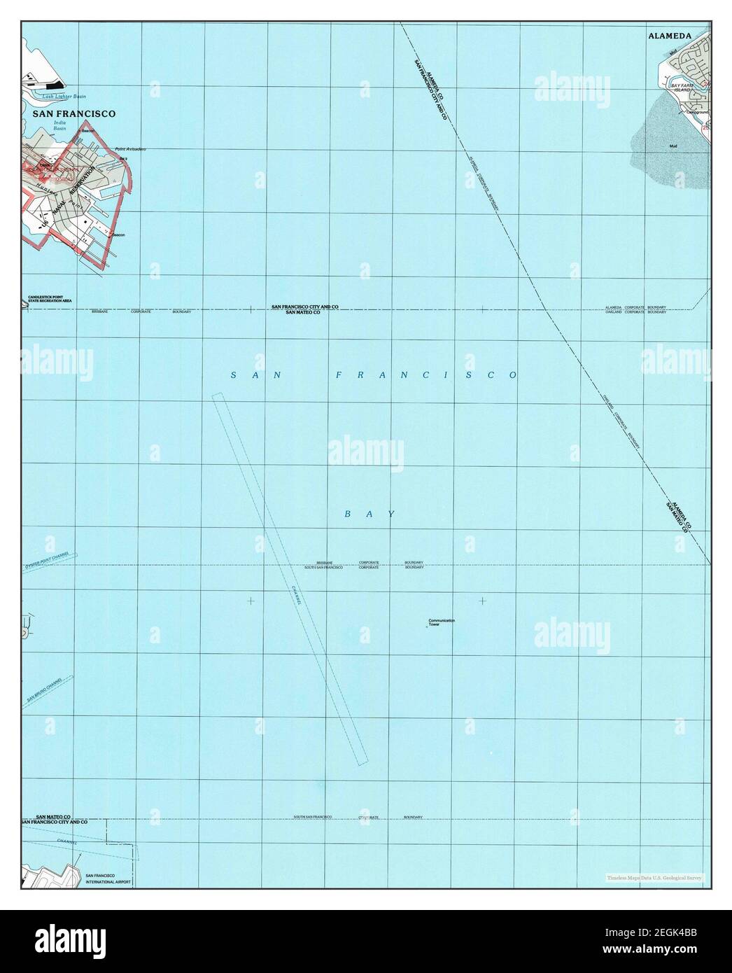 Hunters Point, California, map 1993, 1:24000, United States of America ...