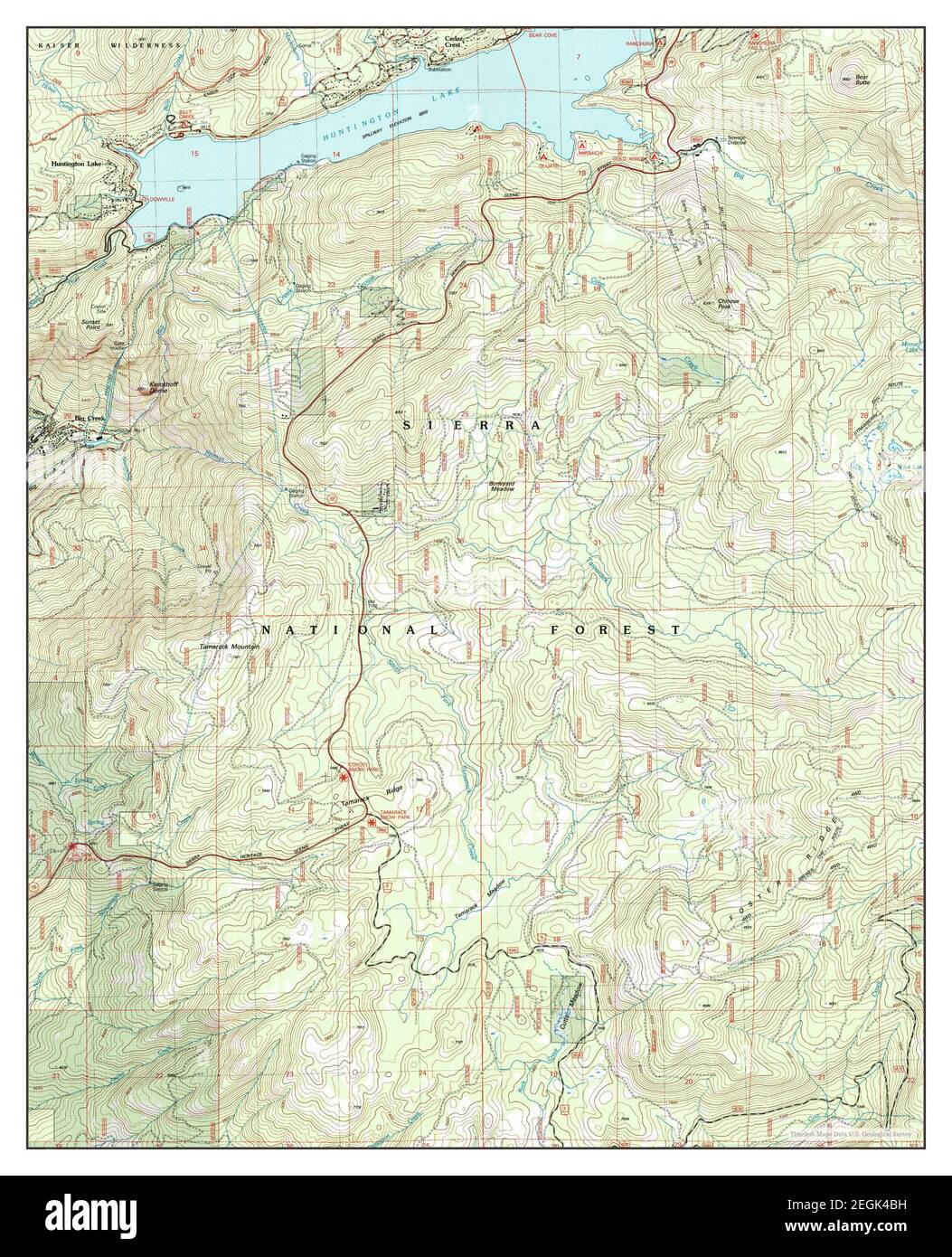 Huntington Lake, California, map 2004, 1:24000, United States of ...