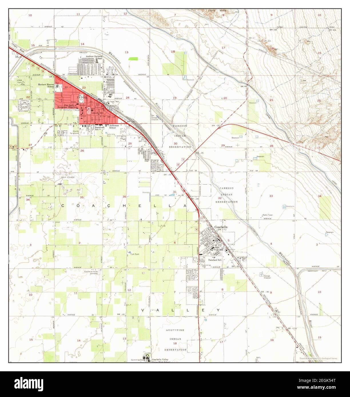 Indio, California, map 1956, 1:24000, United States of America by ...