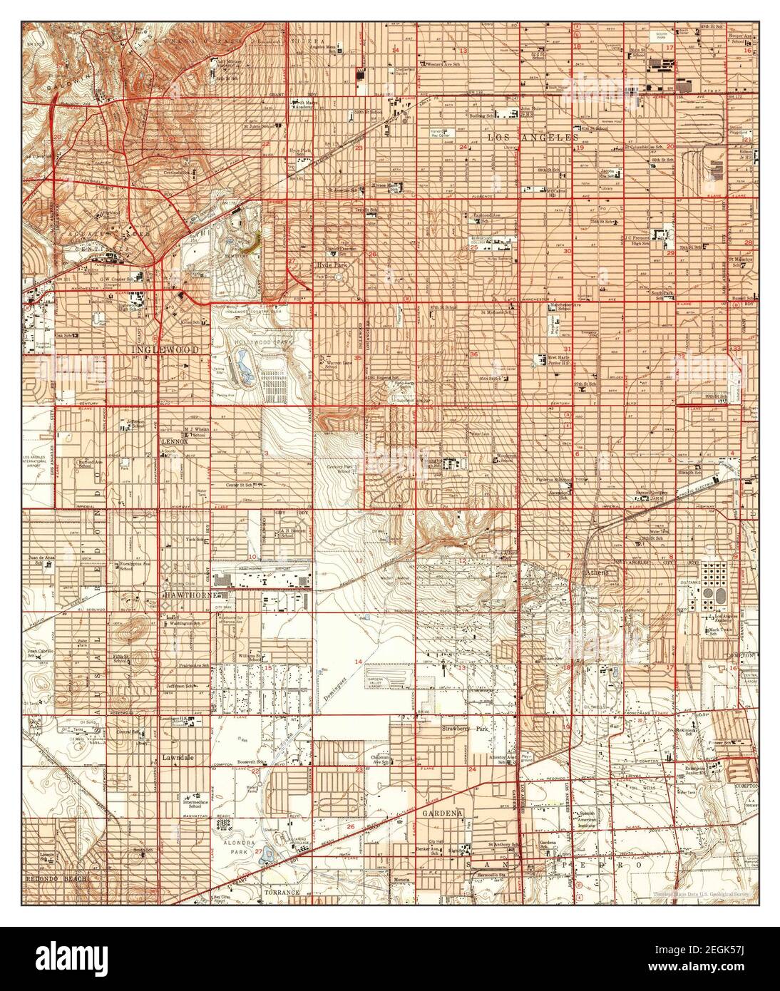 Old map of inglewood hi-res stock photography and images - Alamy