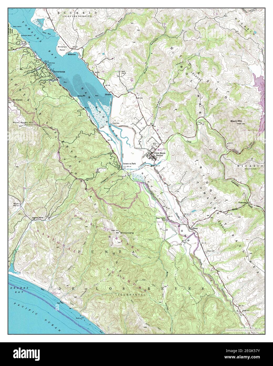 Inverness, California, map 1954, 1:24000, United States of America by ...