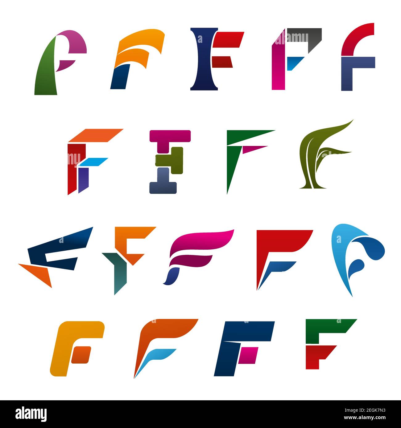 Letter F modern font for corporate identity design. Abstract alphabet ...