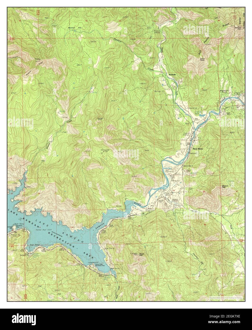 Kaweah, California, map 1986, 1:24000, United States of America by ...