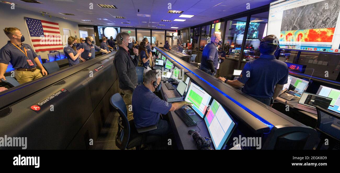 Pasadena, California, USA. 18th Feb, 2021. Members of NASA's ...