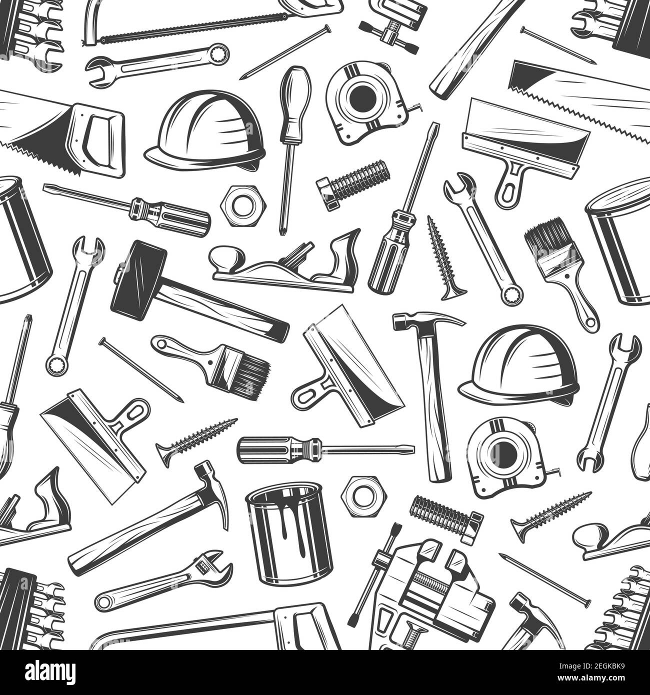 Repair work pattern vector Black and White Stock Photos & Images - Alamy