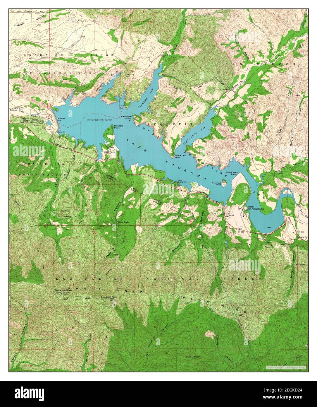 Lake Cachuma, California, map 1959, 1:24000, United States of America ...