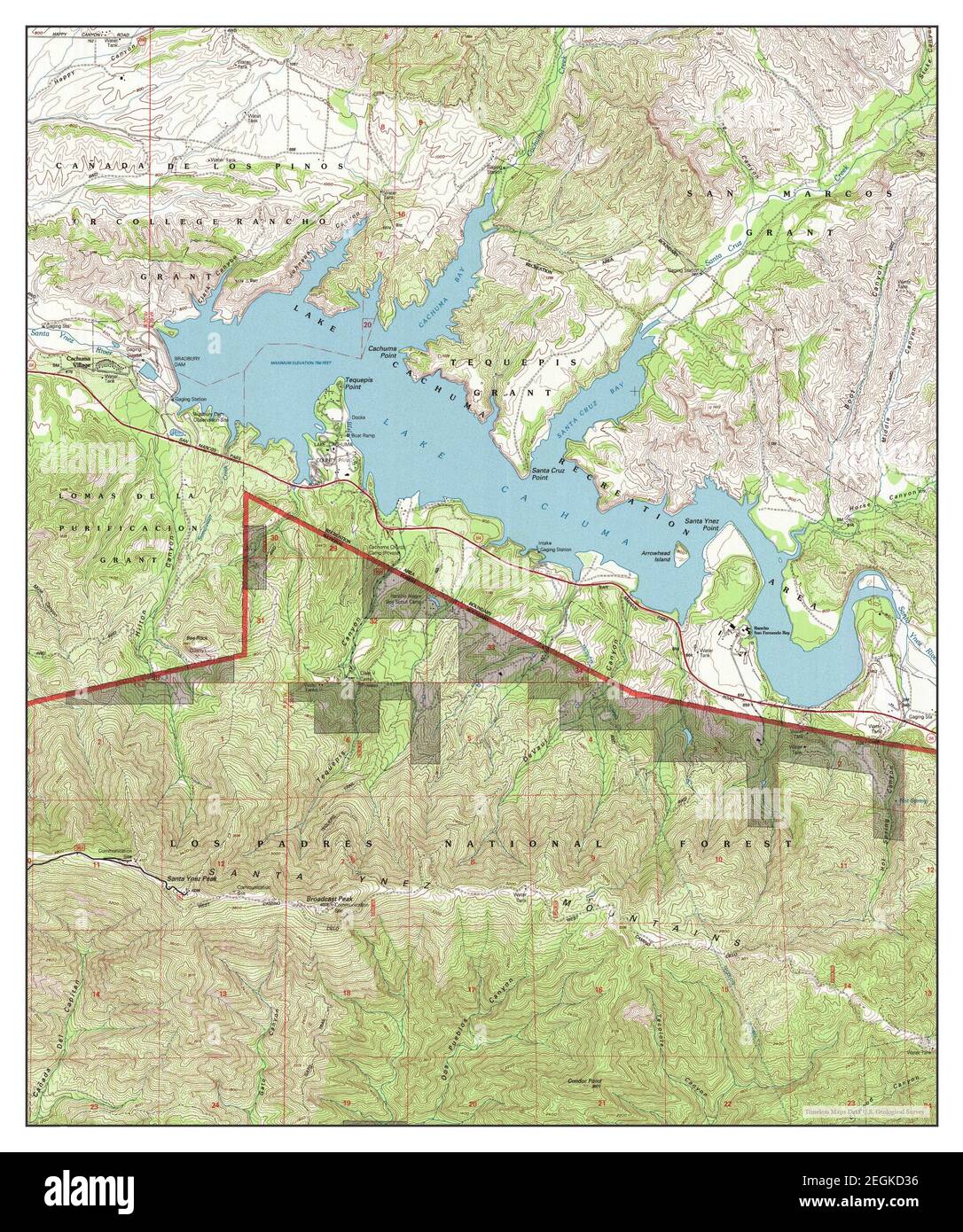 Lake cachuma map hi-res stock photography and images - Alamy