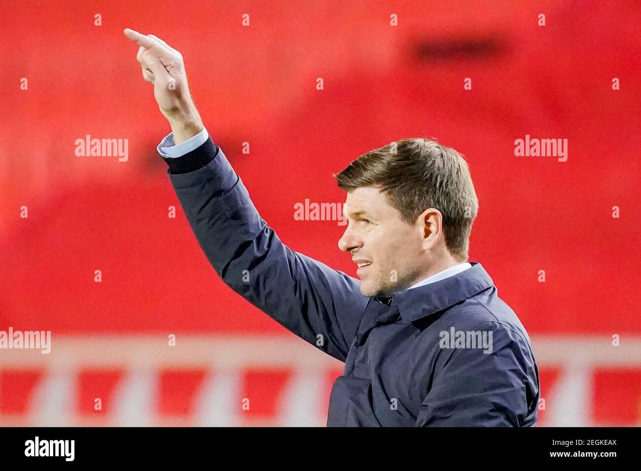 ANTWERPEN, BELGIUM - FEBRUARY 18: coach Steven Gerrard of Rangers FC ...