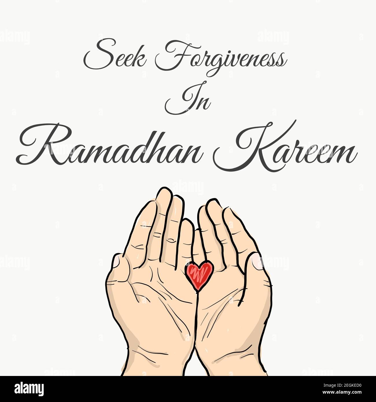 Illustration Of A Heart Shape On Pair of Palm Hand and Seek Forgiveness ...