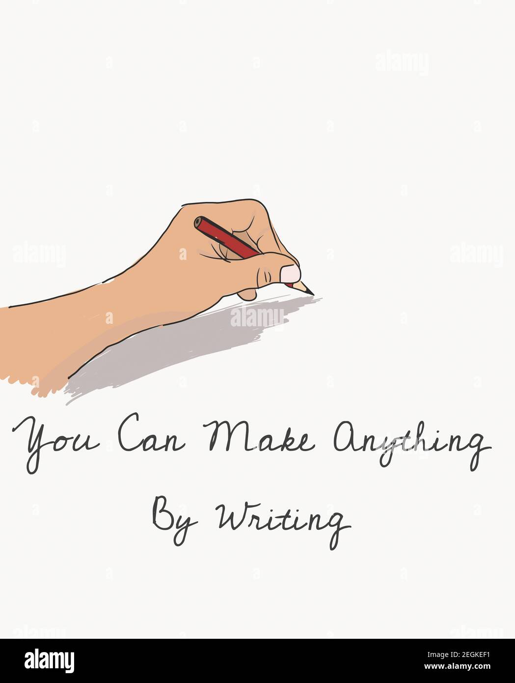 A Right Hand Writing Using A Red Pencil and You Can Make Anything By ...