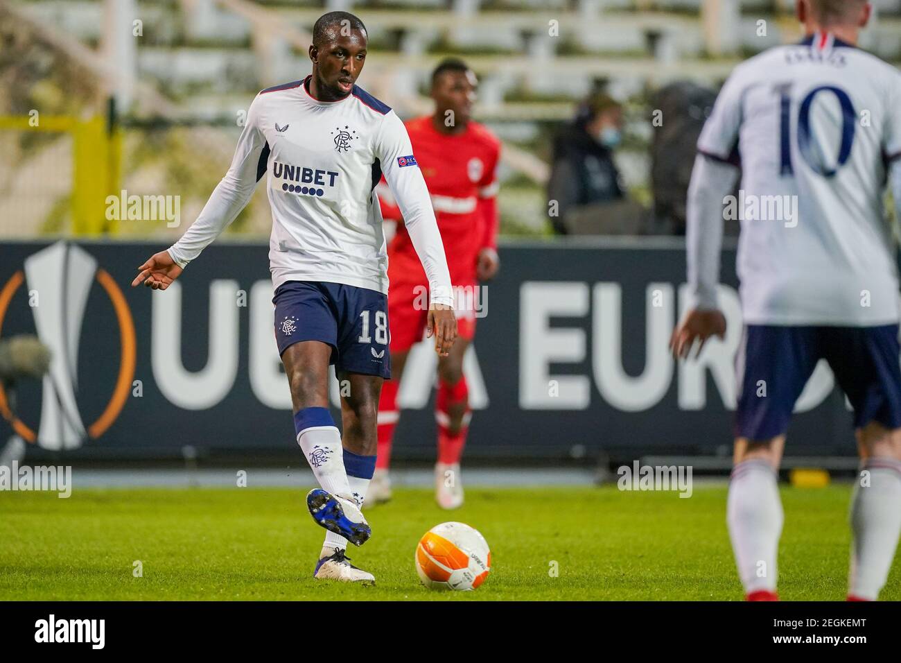 ANTWERPEN, BELGIUM - FEBRUARY 18: Glen Kamara of Rangers FC during the ...