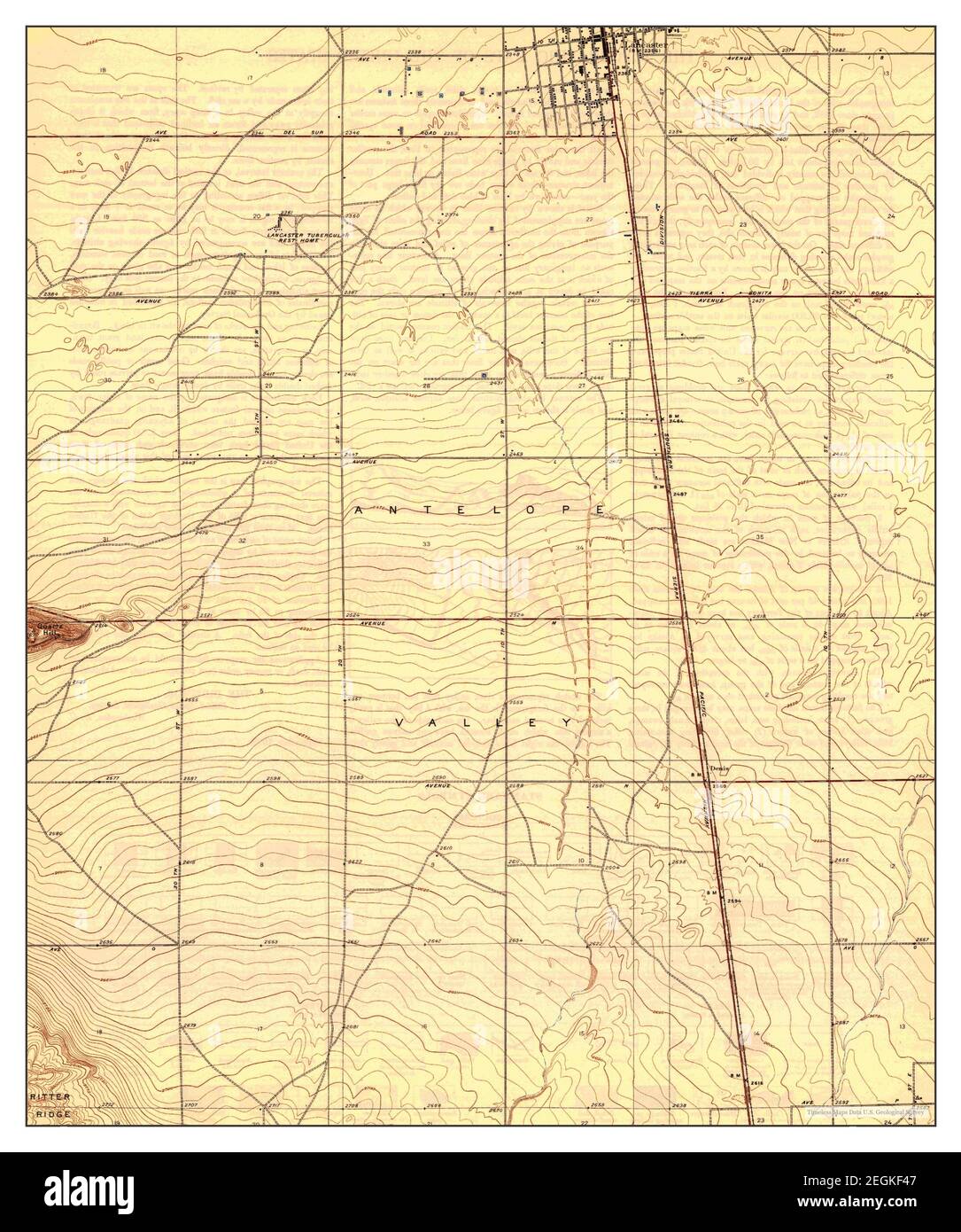 Lancaster, California, map 1933, 1:24000, United States of America by ...