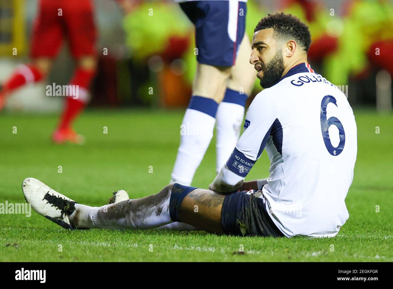 ANTWERPEN, BELGIUM - FEBRUARY 18: Connor Goldson of Rangers FC during ...