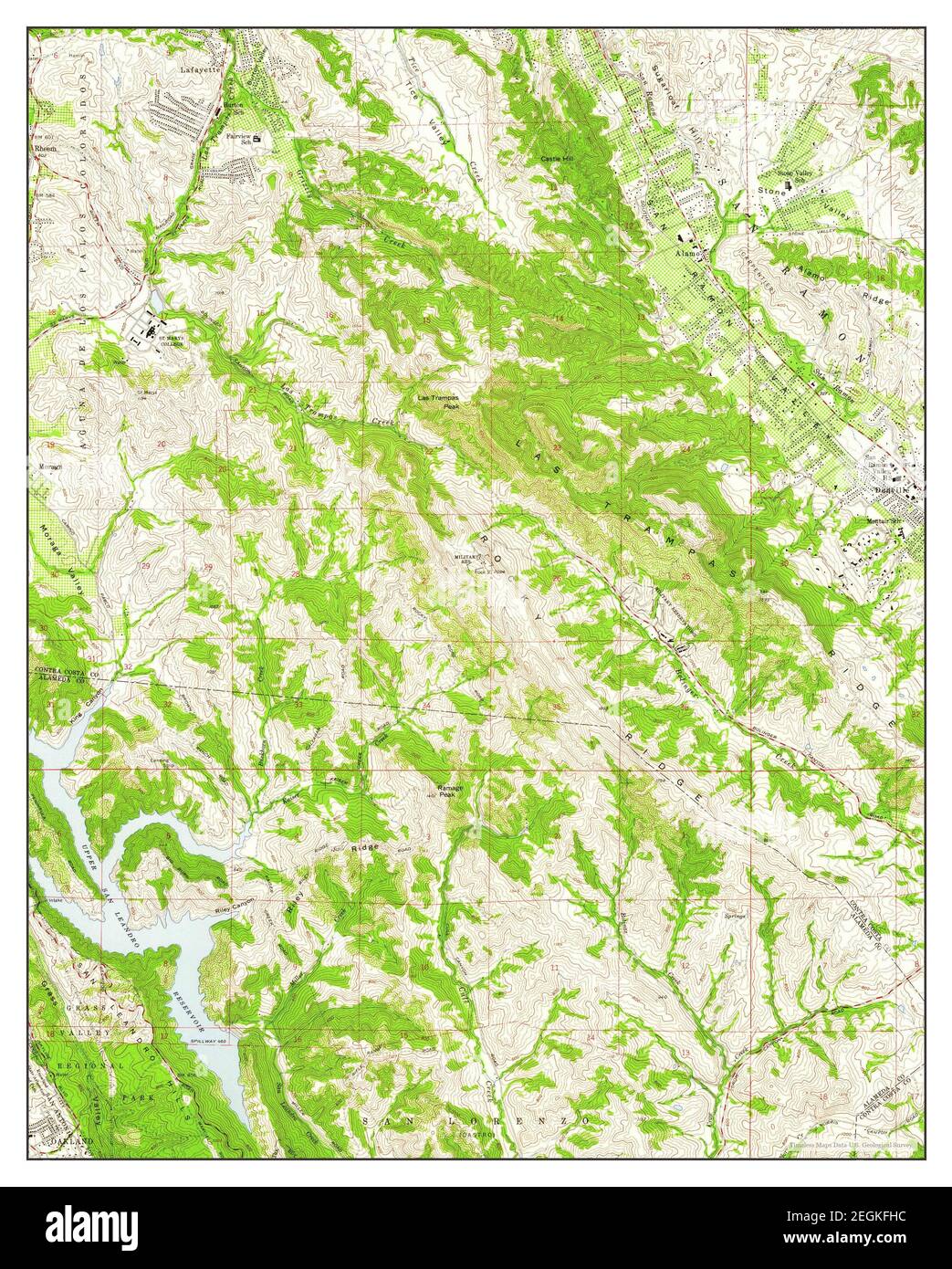 Las Trampas Ridge, California, map 1959, 1:24000, United States of ...