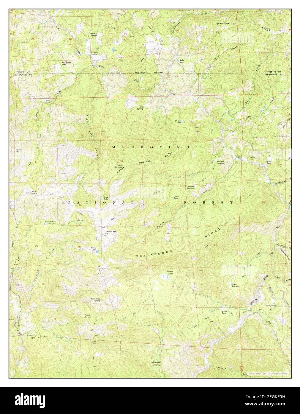 Leech Lake Mountain, California, map 1966, 1:24000, United States of ...
