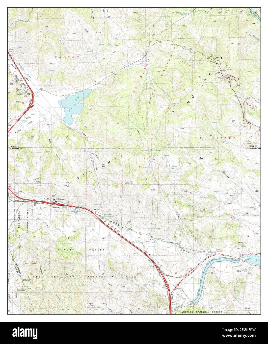 Lebec, California, map 1991, 1:24000, United States of America by ...