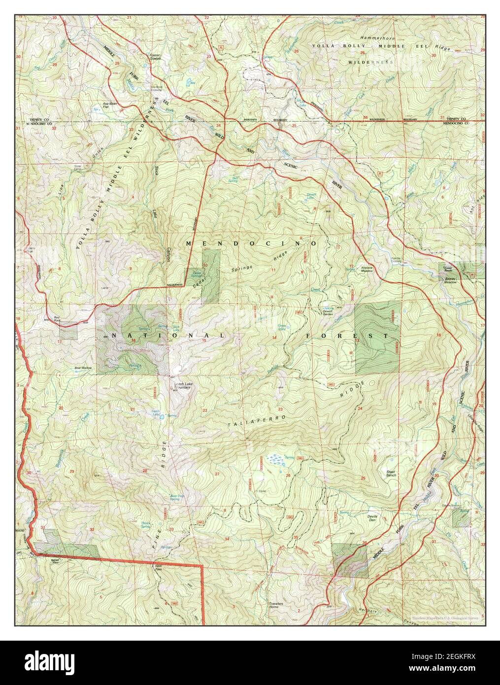 Leech Lake Mountain, California, map 1995, 1:24000, United States of ...