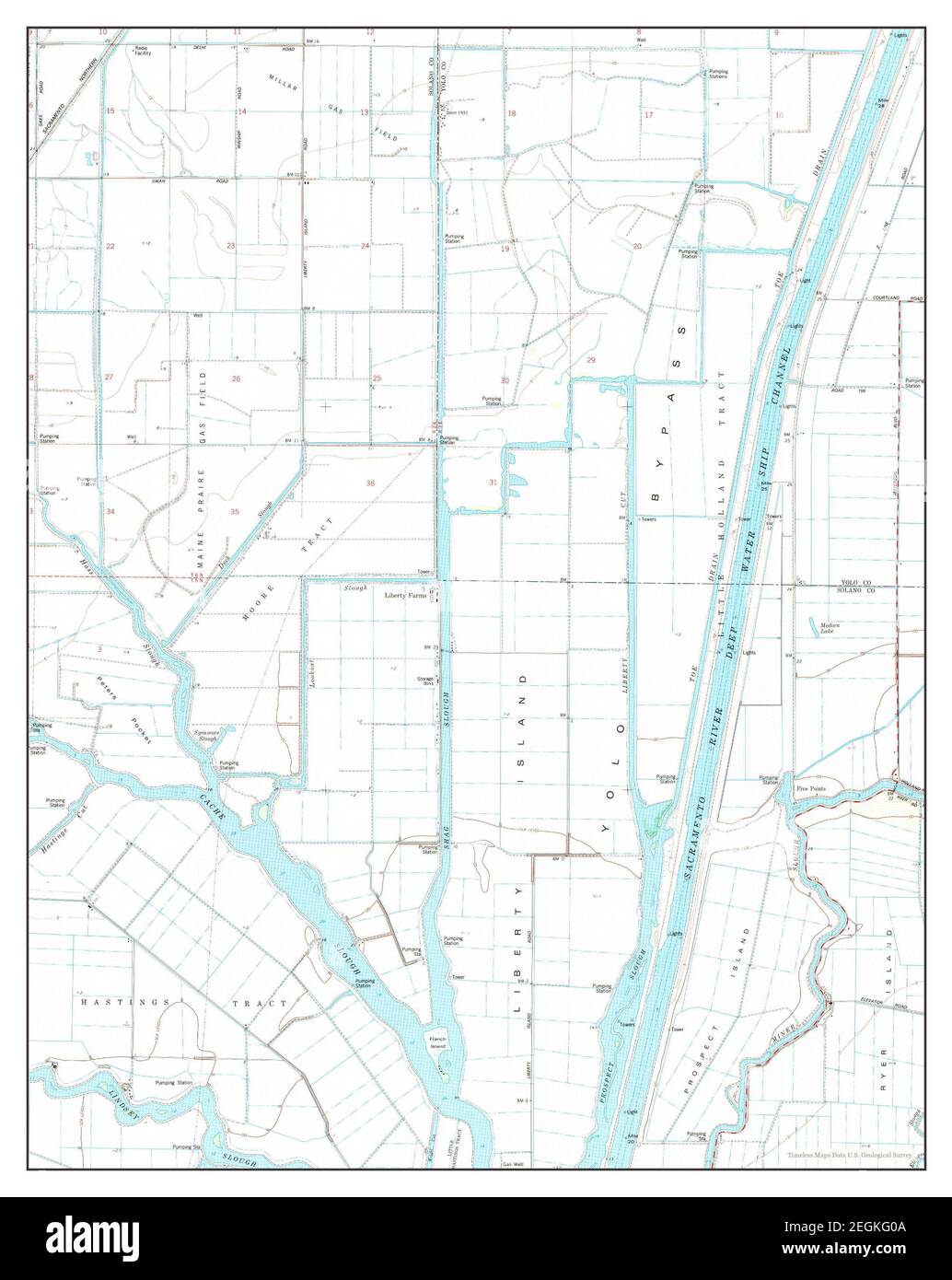 Liberty Island, California, map 1978, 1:24000, United States of America ...