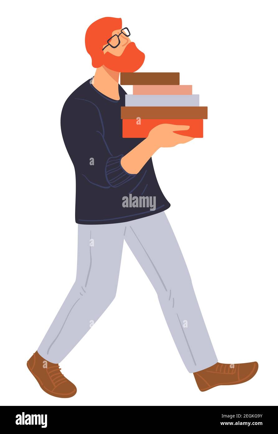 Teacher carry books school Stock Vector Images - Alamy
