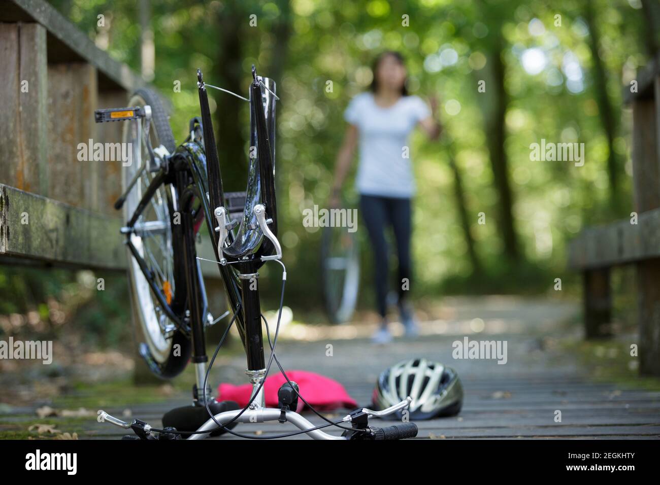 broken bike in a park Stock Photo - Alamy