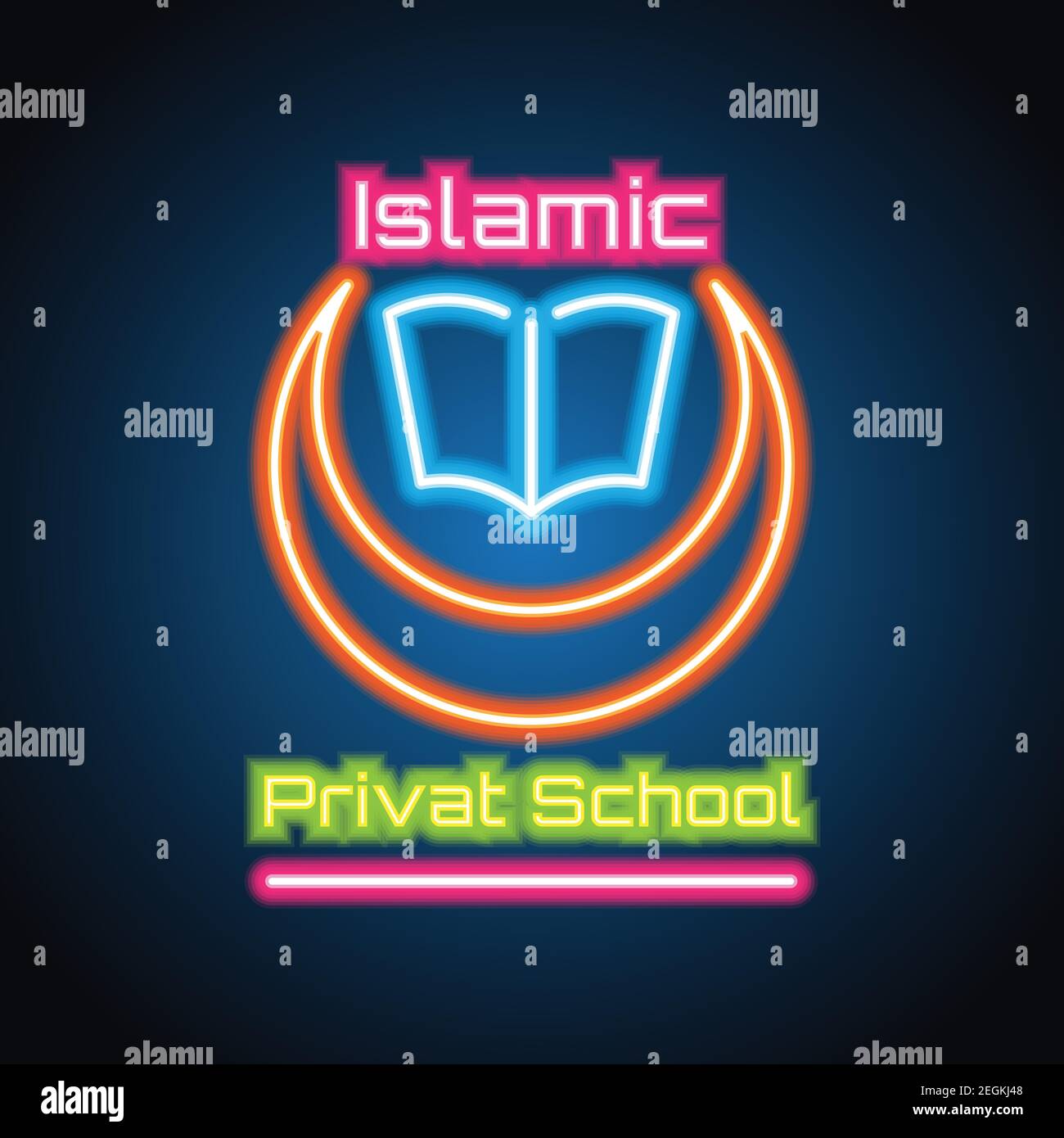 islamic school neon sign plank for islamic international school ...