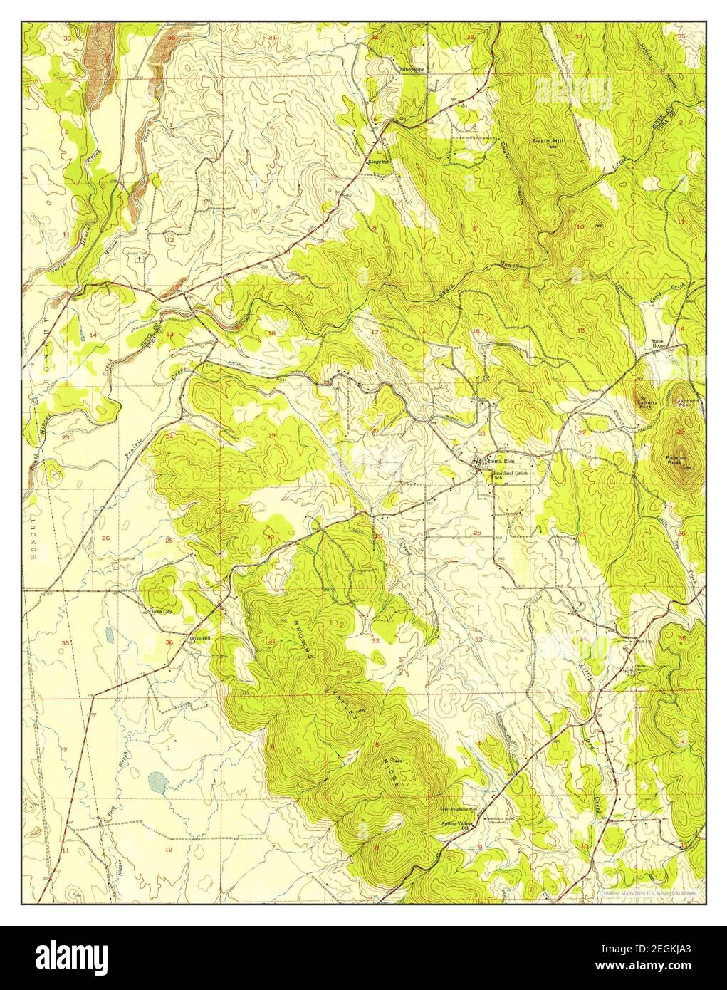 Loma Rica, California, map 1947, 1:24000, United States of America by ...