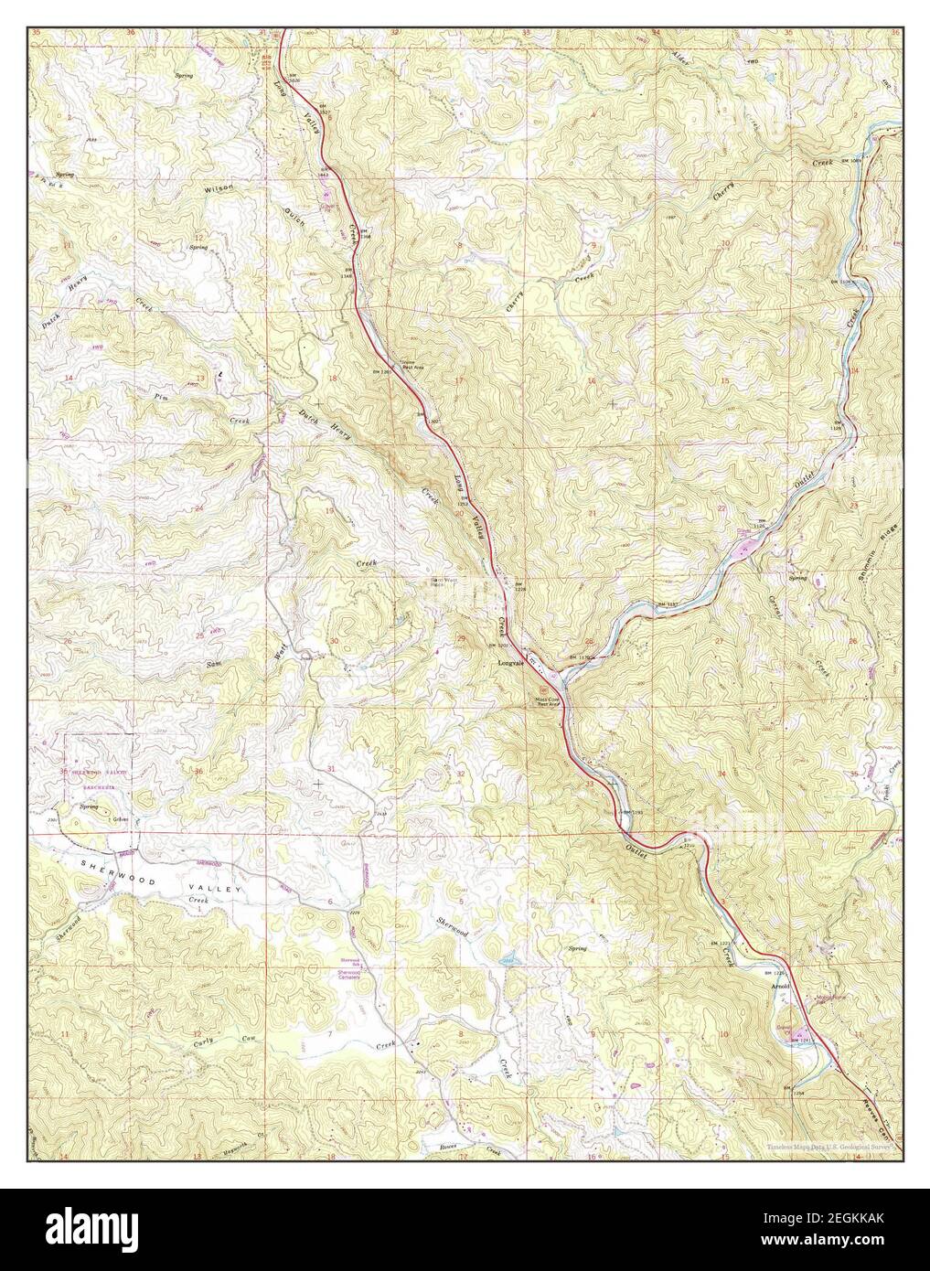 Longvale, California, map 1966, 1:24000, United States of America by ...