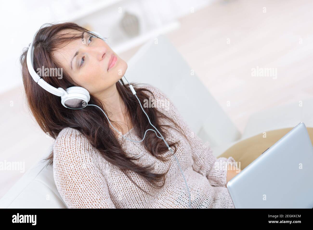 a woman is broad casting Stock Photo - Alamy