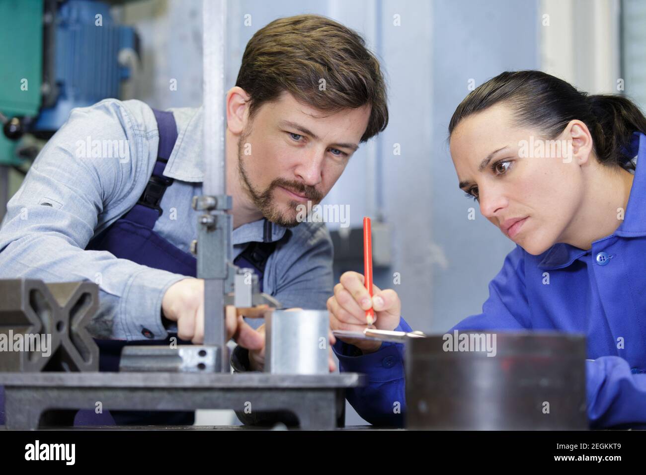 engineer woman in industry factory checking production Stock Photo - Alamy