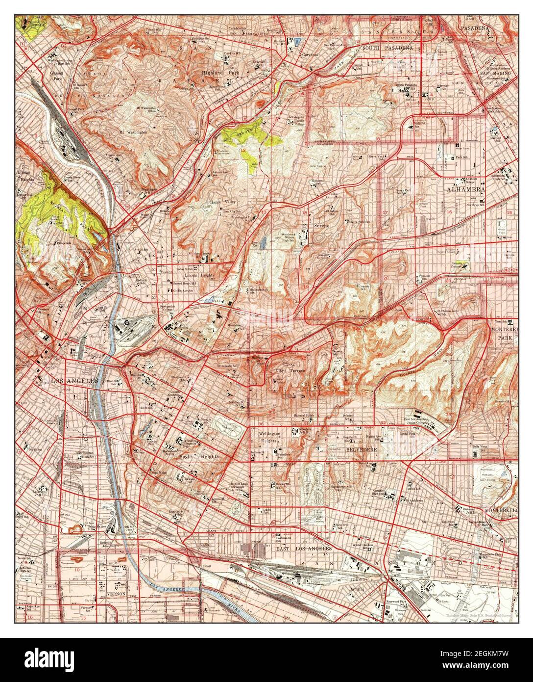 Los Angeles, California, map 1953, 1:24000, United States of America by ...