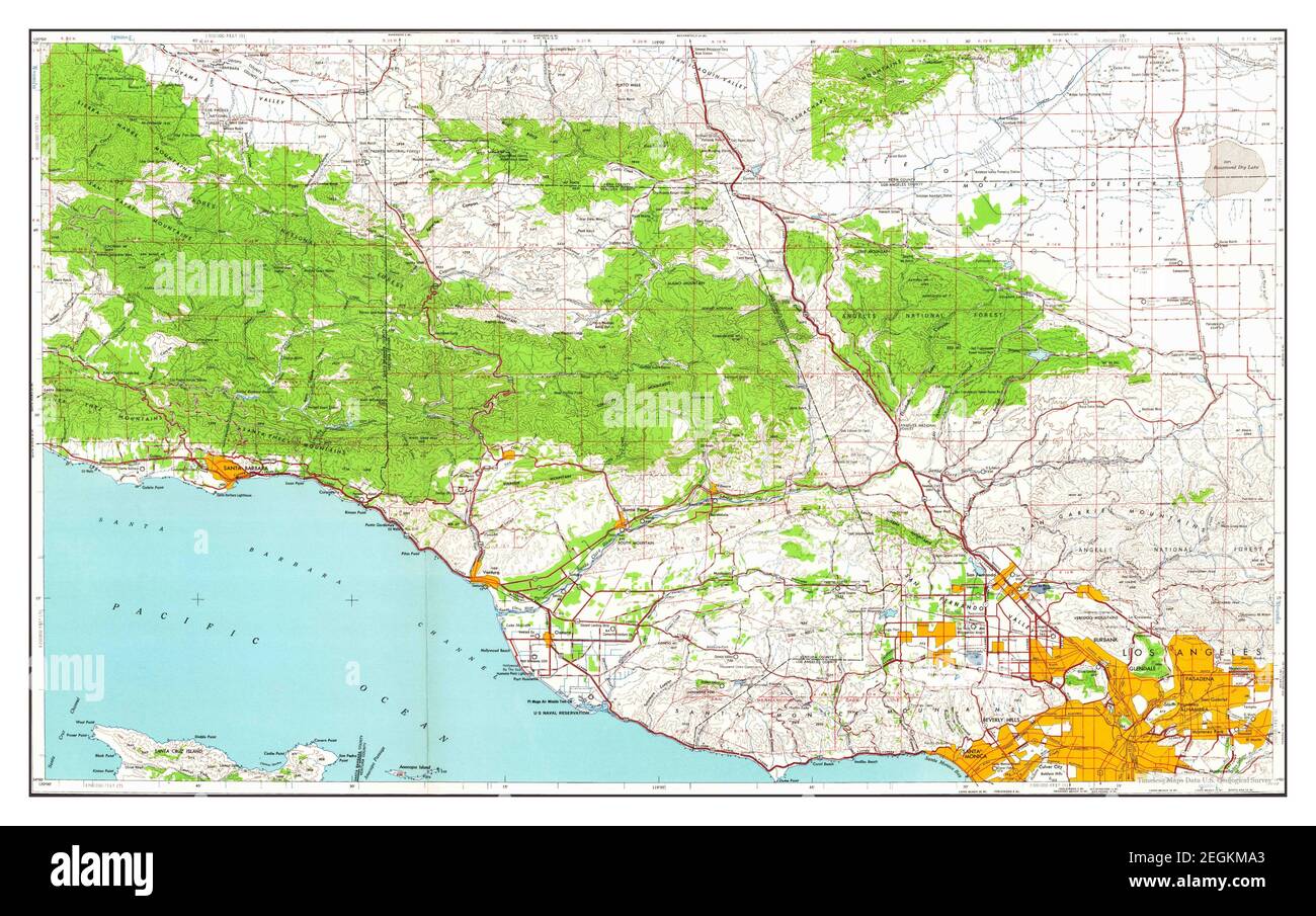Los angeles street map Cut Out Stock Images & Pictures - Alamy