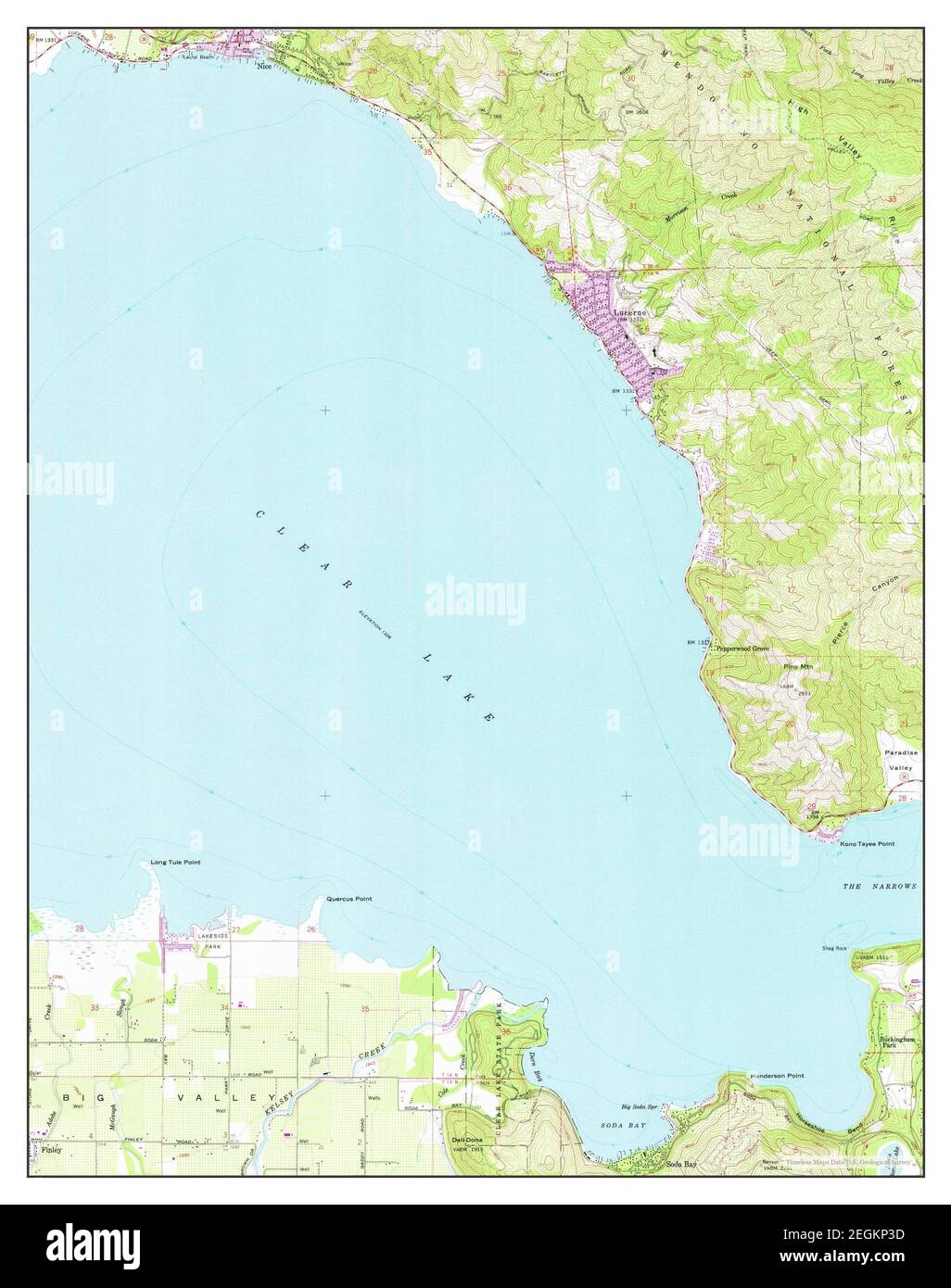 Lucerne, California, map 1958, 1:24000, United States of America by ...