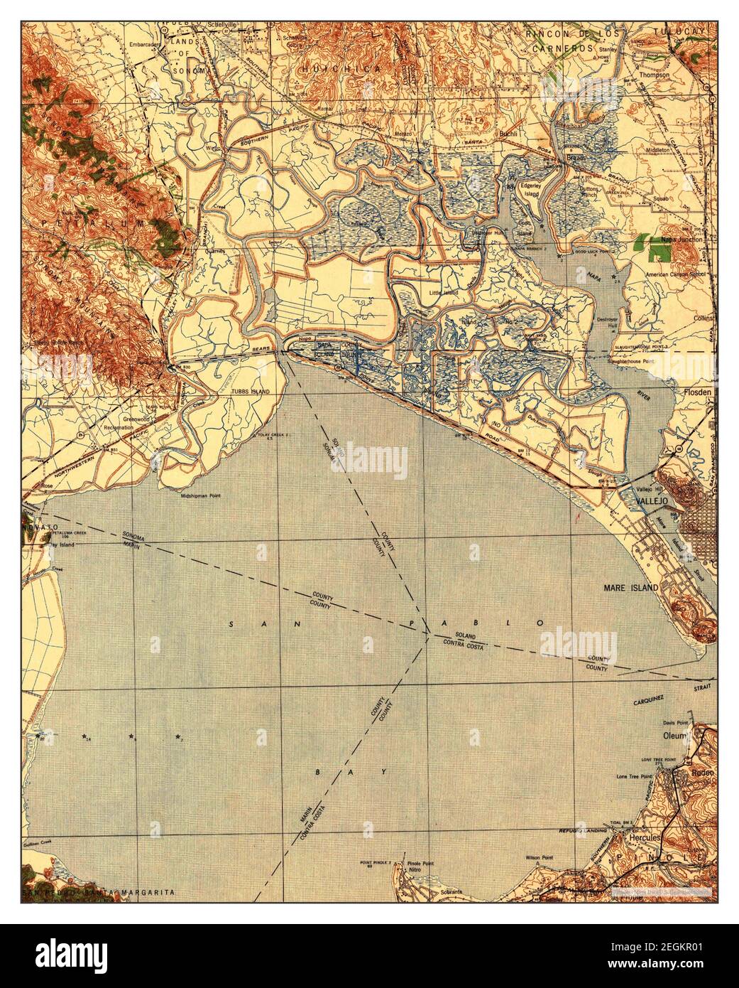 Mare Island, California, map 1942, 1:62500, United States of America by ...